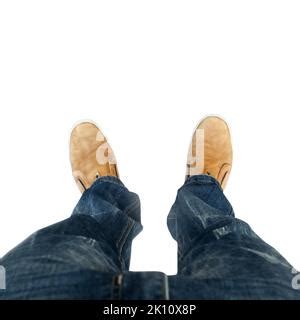 Legs Top View Top View Of Legs In Shoes On White Background Man In