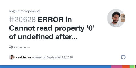 error in cannot read property 0 of undefined after material update · issue 20628 · angular