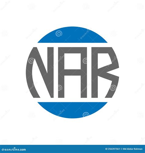 Nar Letter Logo Design On White Background Nar Creative Initials Circle Logo Concept Stock