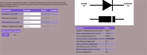 Solved For A Pn Junction With Parameters Given Calculate