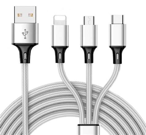 FAVELA 3 In 1 Charging Triple USB Cable Fast Charging Multi Pins For