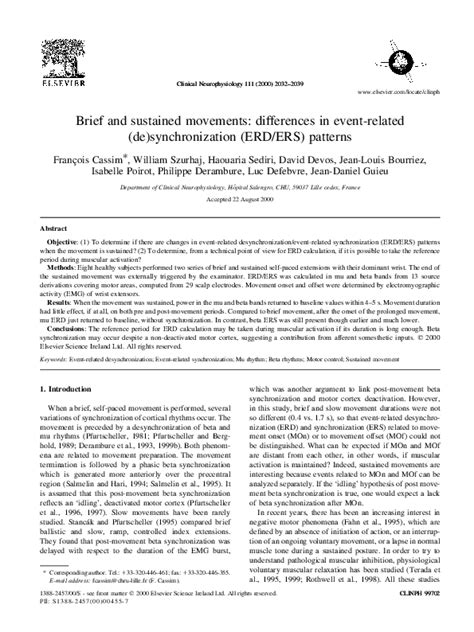 Pdf Brief And Sustained Movements Differences In Event Related De