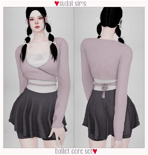 Patreon [심즈4 여심 의상] Sudal Ballet Core Set 네이버 블로그