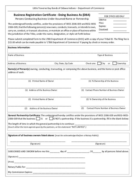 Fillable Online Business Registration Certificate Doing Business As Dba Fax Email Print