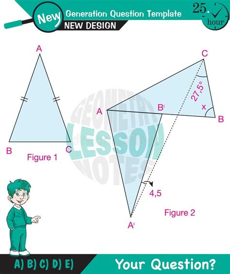 Geometry Angles In Triangles Special Triangles Next Generation Question Template Eps Stock