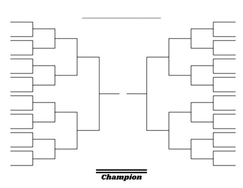 32 Team Tournament Bracket Sports Bracket Printable Sports Brackets