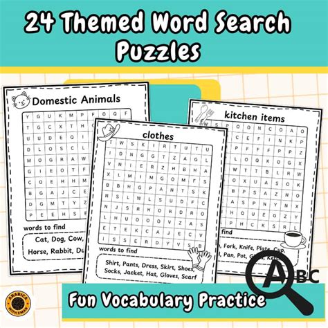 24 Themed Word Search Puzzles Vocabulary Practice By Arabica With Eman