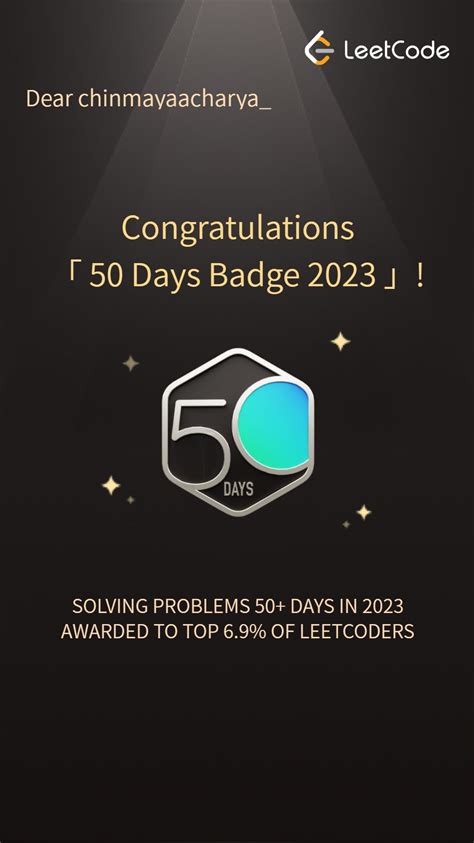 Leetcode Codingjourney Achievementunlocked 50daysofcodechallenge