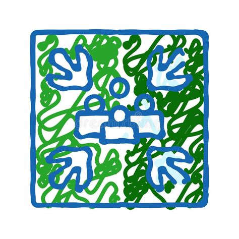 Fire Assembly Point Emergency Icon Doodle Illustration Stock Vector