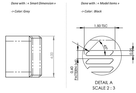 Solidworks Drawing Color Font Smart Dimension Vs Model Items R Solidworks