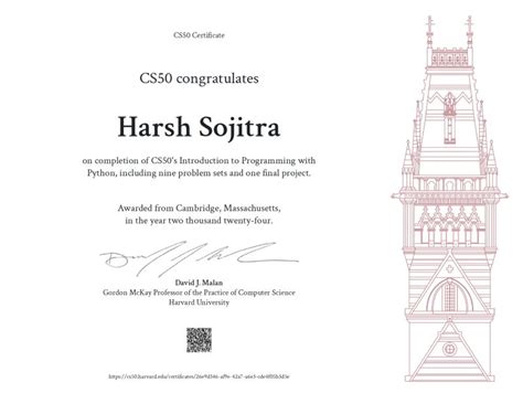 Harsh Sojitra On Linkedin Harvard Cs50 Pythonprogramming