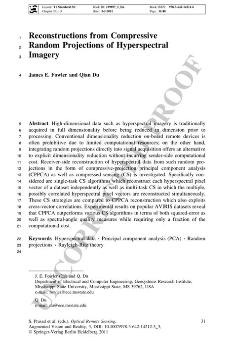 Pdf Reconstructions From Compressive Random Projections Of