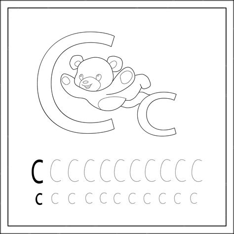 알파벳 추적 문자 A부터 Z까지 유치원 워크시트 색칠하기놀이 프리미엄 벡터