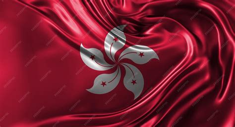 Premium Photo Hong Kong Waves Flag Of Silk Illustration And Hong Kong
