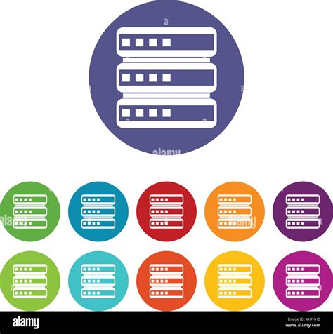 Database Set Icons Stock Vector Image Art Alamy
