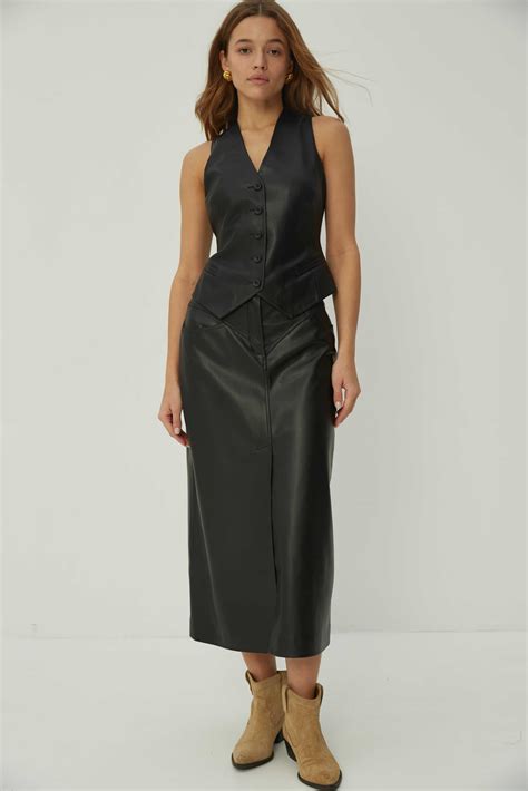 Спідниця шкіряна чорна