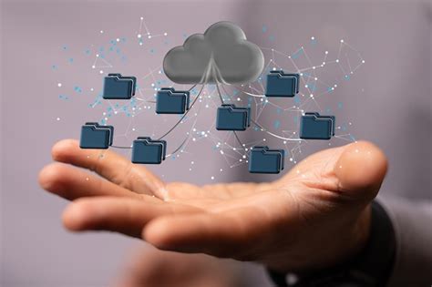 Premium Photo Data Cloud Storage Network From Lines Triangles And Particle Style Design