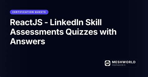 Reactjs Linkedin Skill Assessments Quizzes With Answers Meshworld