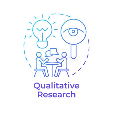 Qualitative Research Blue Gradient Concept Icon Stock Illustration