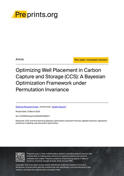 Pdf Optimizing Well Placement In Carbon Capture And Storage Ccs A