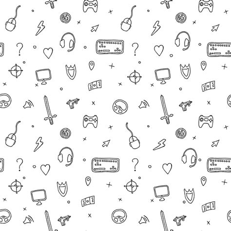 Seamless Pattern With Gaming Icons 9259056 Vector Art At Vecteezy