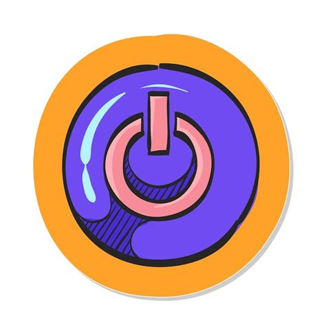 Premium Vector Hand Drawn Power Button Icon In Sticker Style Vector Illustration