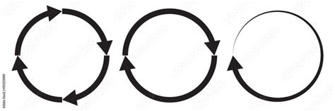 Circle Arrow Icon Set Symbol Of Reload Refresh Loading Recycle And