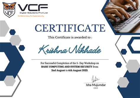 Krishna Nikhade On Linkedin Cybersecurity Cyber Systemsecurity Certification Workshop