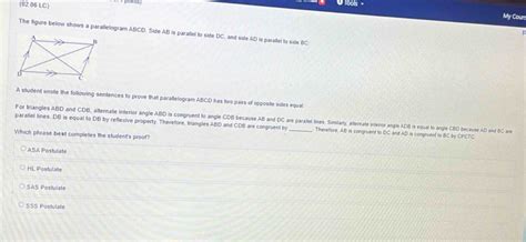 Solved 02 06 Lc O Tools My Cours The Figure Below Shows A Parallelogram Abcd Side Ab Is