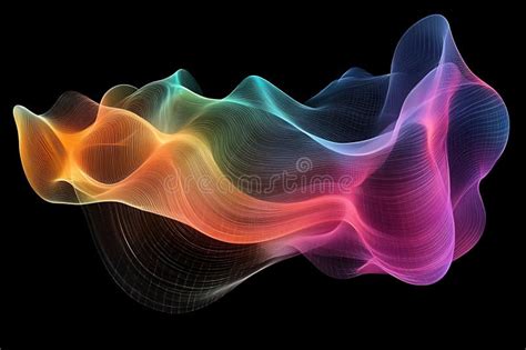 Abstract Colorful Wave Form Vibrant Energy Flow Dynamic Design Element Stock Illustration