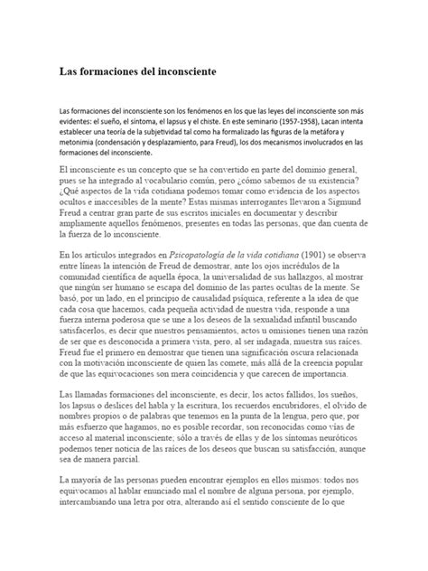 Inconciente De Freud Pdf Mente Inconsciente Psicoanálisis