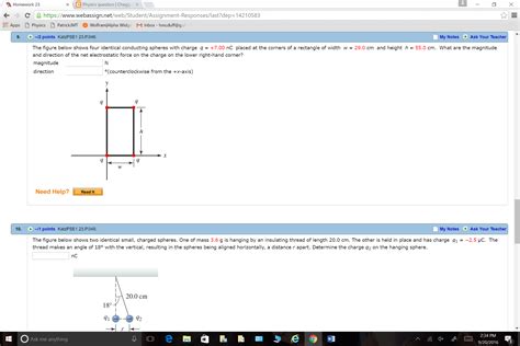 Solved Wa Homework 23 C Physics Question Chegg X C