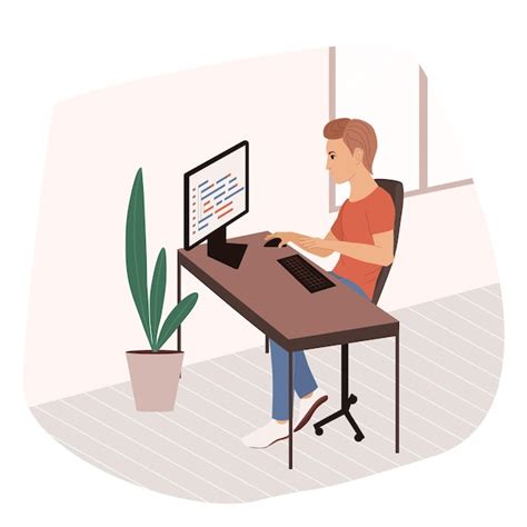 Programador Trabajando En Desarrollo Web En Una Computadora El Concepto