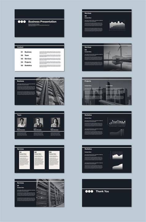 Sleek Dark Presentation Templates For Modern Corporate Slides