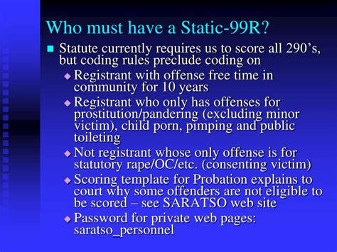 Ppt Saratso Sexual Offender Risk Assessment Tool Guidelines