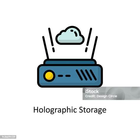 홀로그램 저장 벡터 채워진 개요 아이콘 디자인 그림 흰색 배경 Eps 10 파일의 클라우드 컴퓨팅 기호 고객에 대한 스톡 벡터