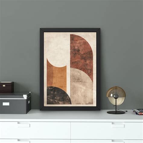 Modern Abstract Geometric Wall Art Print Minimalist Neutral Shapes
