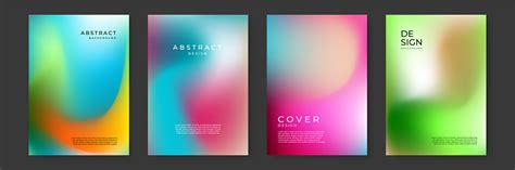 현대 추상 흐린 색상 그라데이션 패턴으로 설정된 흐린 배경입니다 브로셔 포스터 배너 전단지 및 카드를 위한 템플릿 컬렉션입니다