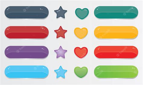 Premium Vector User Interface Buttons Set For Games Or Apps Game Ui