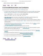Exploring InnoDB Restrictions Limitations In MySQL 8 0 Course Hero
