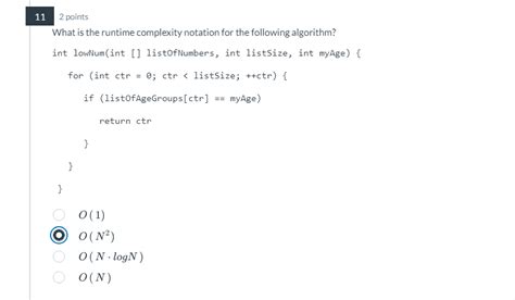 Solved What Is The Runtime Complexity Notation For The