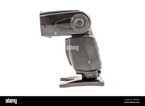 Side View Of A Black Unbranded External Flash Unit For Dslr Camera