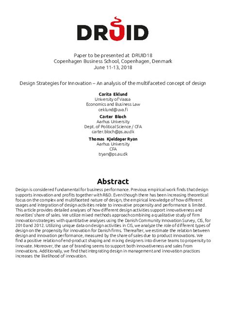 Pdf Strategies For Innovation An Analysis Of The Multifaceted