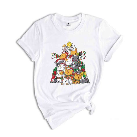Christmas Cat Tree Shirt Cat Lover T Shirt Christmas T Cat Tree