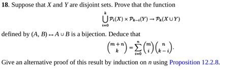 Solved Suppose That X And Y Are Disjoint Sets Prove Chegg
