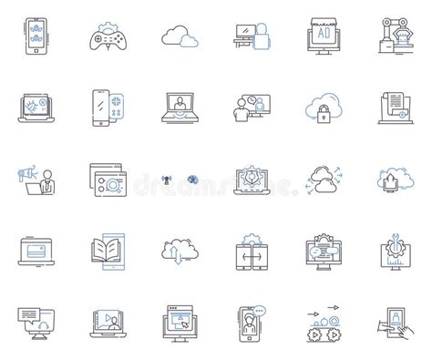 Digital Innovation Line Icons Collection Disruption Innovation Transformation Revolution
