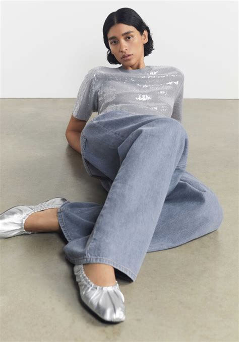 Ruby Ruched Leather Ballet Flats Silver Hush