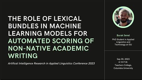 Pdf The Role Of Lexical Bundles In Machine Learning Models For Automated Scoring Of Non Native