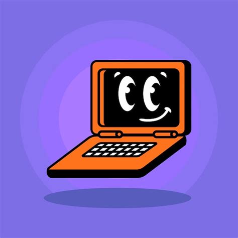 Premium Vector Laptop Computer Mascot Funny Cartoon Character