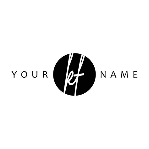Kf Initial Handwriting In Circle Frame Template Design 32414170 Vector Art At Vecteezy